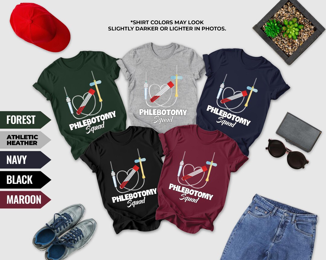Phlebotomy Squad Shirt, Phlebotomy Tech, ER RN Nurse, Lab Tech Tees ...