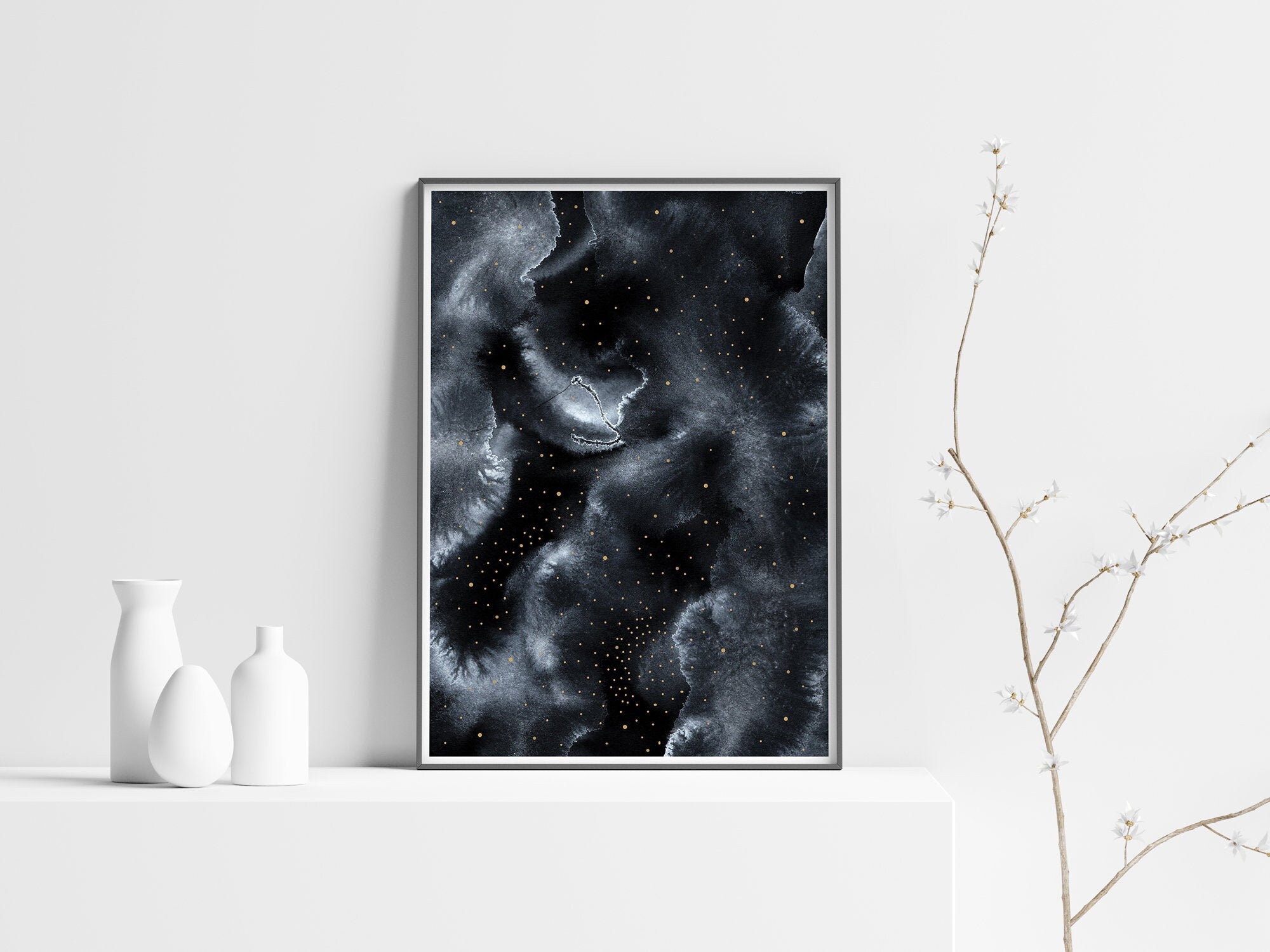 Celestial Printable Wall Art Space Cosmos Art Print Black - Etsy España
