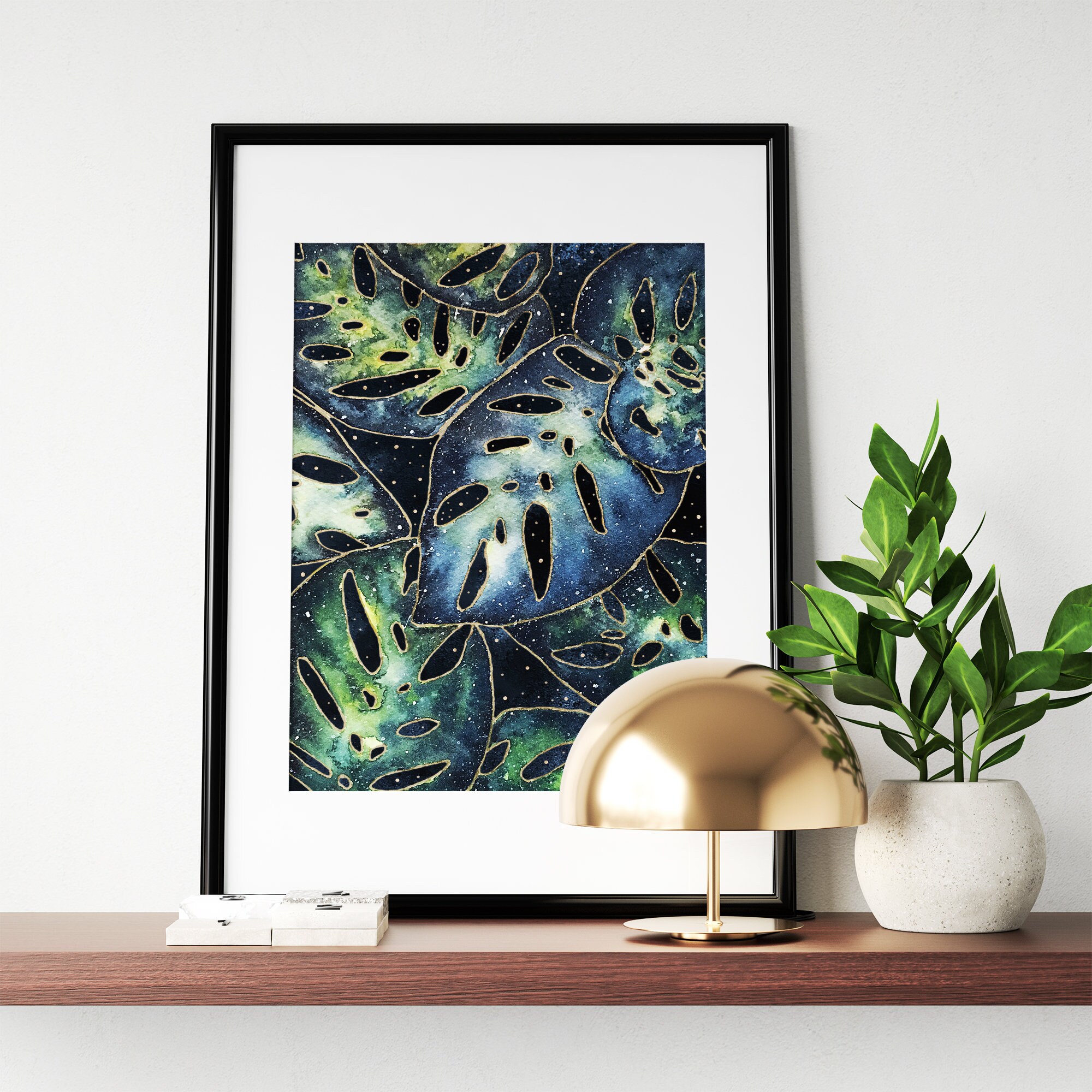 Printable Celestial Plant Print Botanical Wall Art Cosmic | Etsy