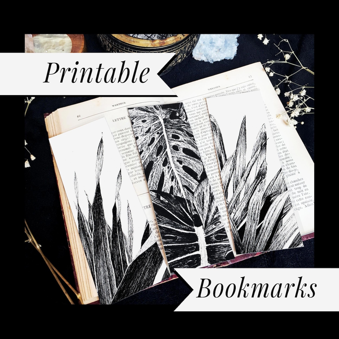 Printable Bookmarks Set, Botanical Plants Bookmarks , Printable ...
