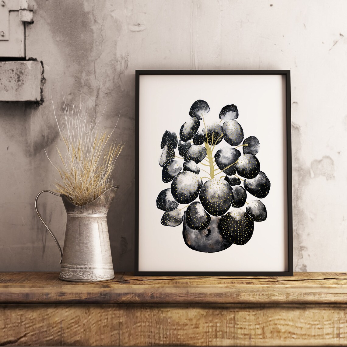 Printable Plant Art Print of Pilea Peperomioides, Botanical Wall Art in ...