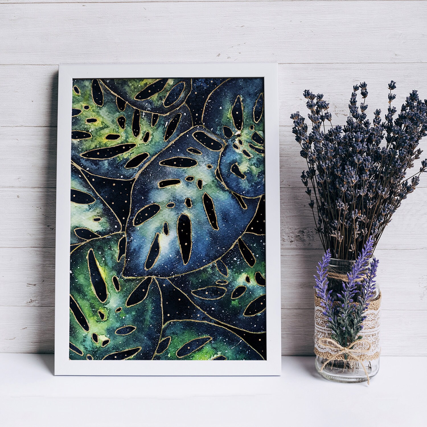 Printable Celestial Plant Print Botanical Wall Art Cosmic | Etsy