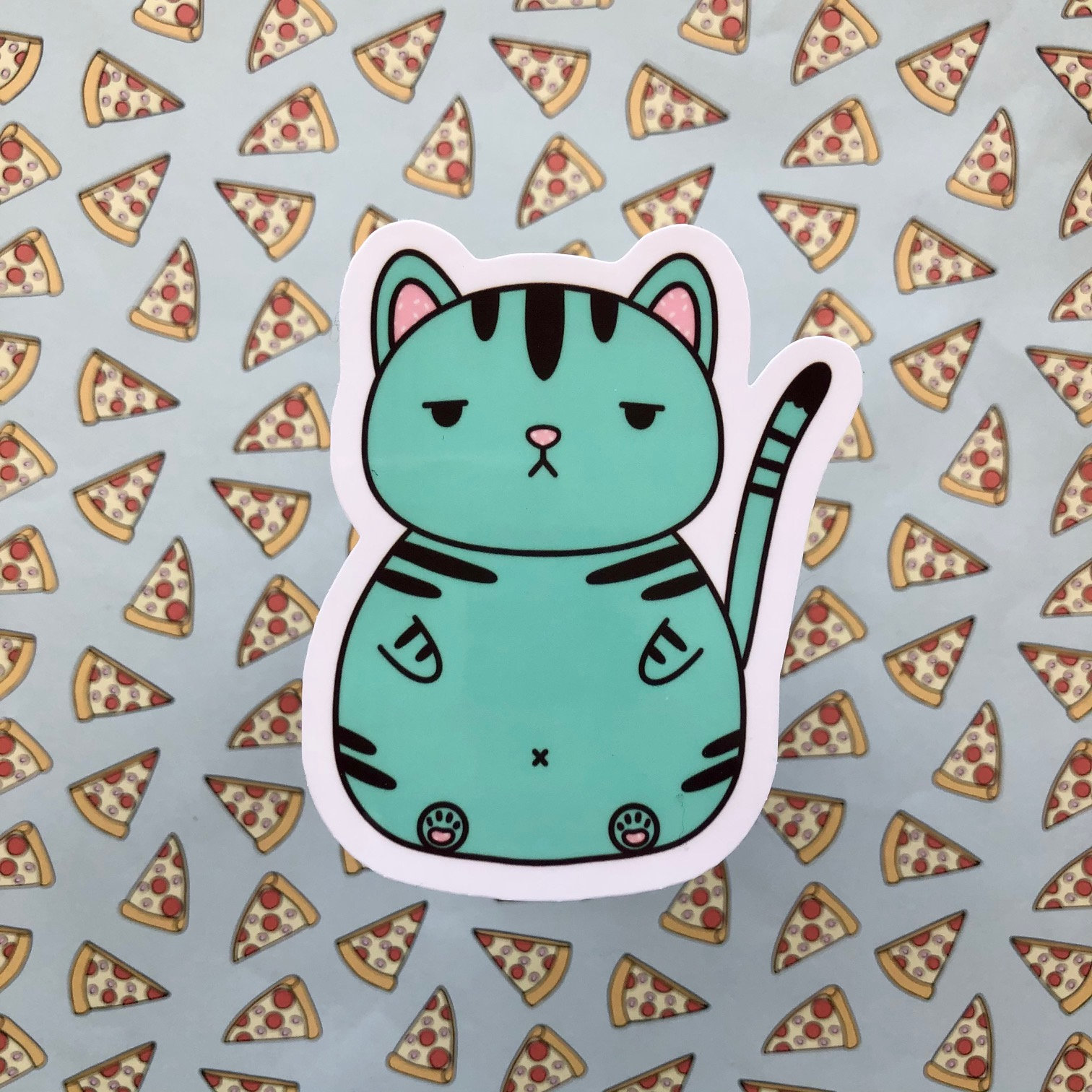 Retro Azuki Cat Sticker 90's design kawaii laminated | Etsy