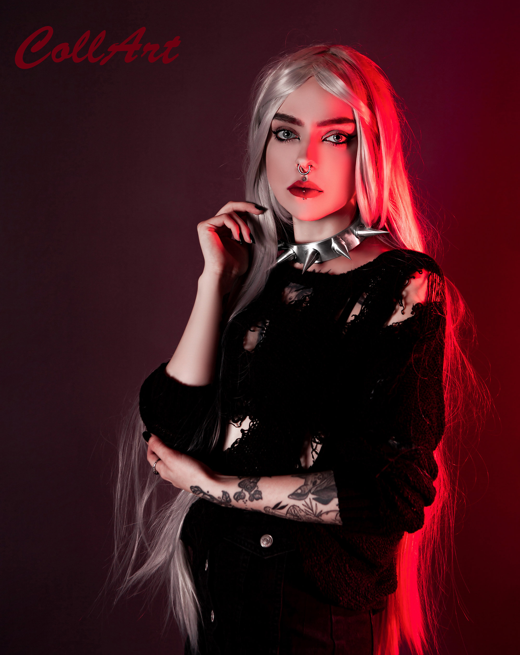 Very Long Spiked Collar - Etsy