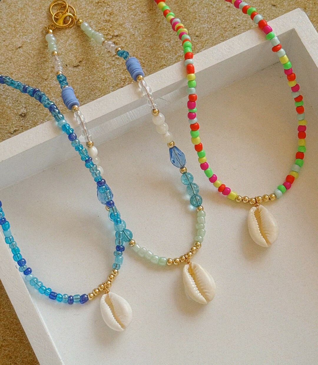Seashell Beaded Necklaces - Etsy