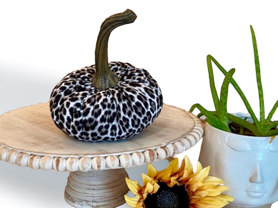 Large Animal Print Pumpkin Snow Leopard Shabby Chic Farmhouse ...