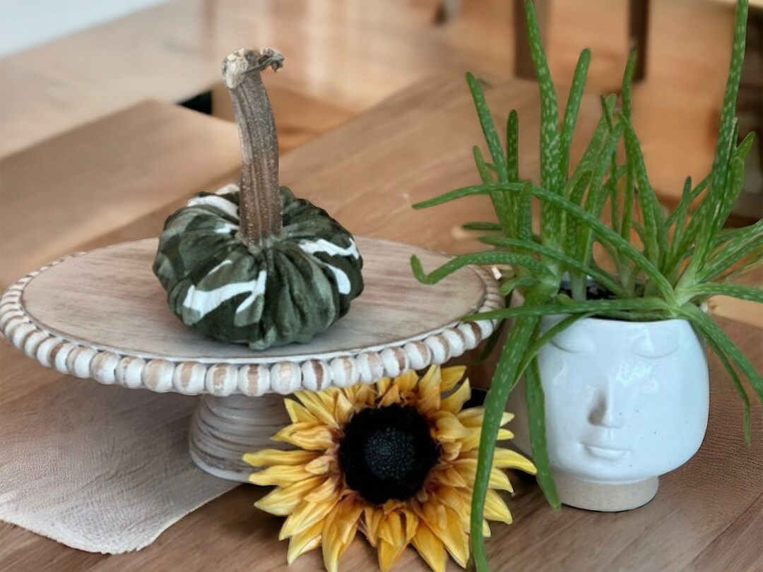 Small Handmade Pumpkin Green Camo Nubby Mink Velvet Pumpkin DIY Spring ...