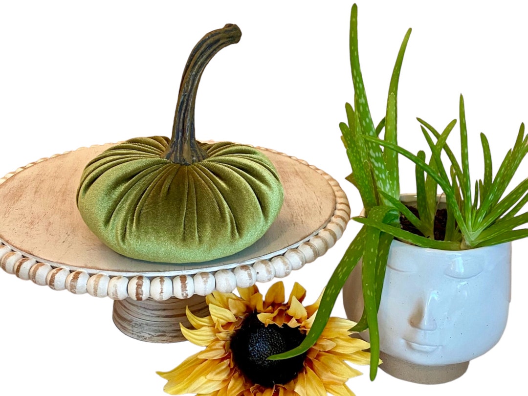 Large Velvet Pumpkin Avocado Green Velvet Luxe Home Decor Trend Fall ...