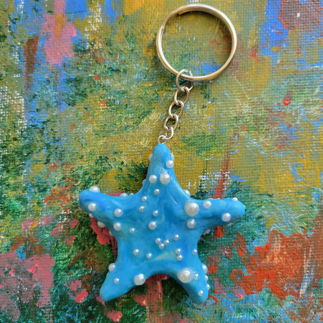 Ugly Starfish Aesthetic Keychain Blue - Etsy