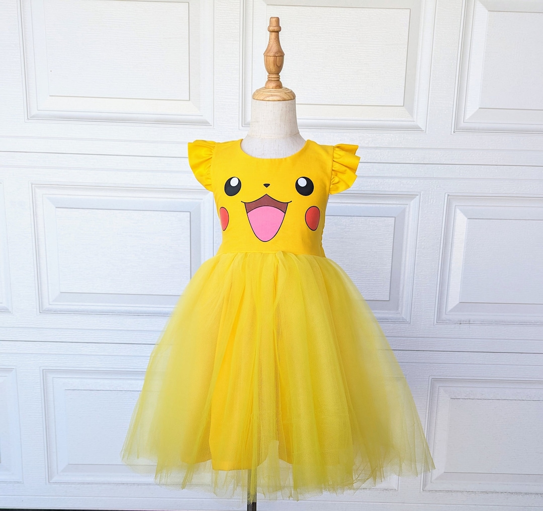 Pikachu Inspired Pokemon Dress With Tulle and Flutter Sleeves for ...