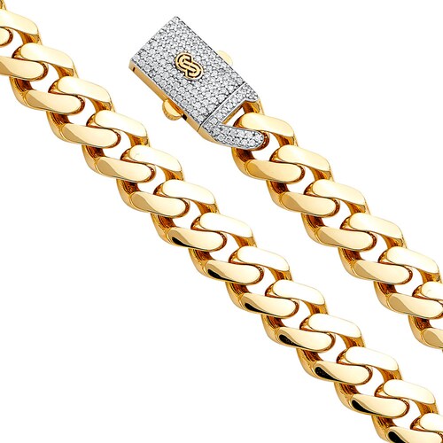 13mm Miami Cuban Link Monaco Chain Necklace Baguette Lock Real - Etsy