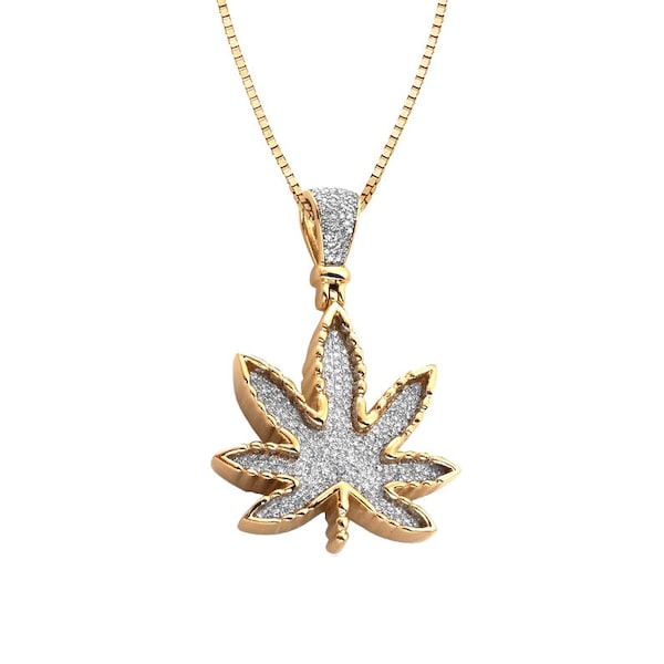 Gold Weed Pendant - Etsy