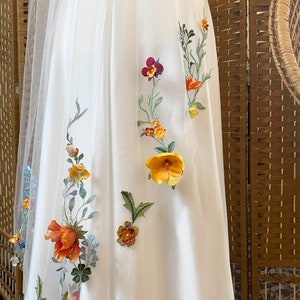 POPPY Colourful Wildflower Embroidered Wedding Veil. Handmade to Order ...