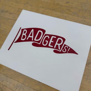Wisconsin Badgers Pennant Letterpress Poster: Game Day Art - Etsy