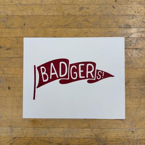 Wisconsin Badgers Pennant Letterpress Poster: Game Day Art - Etsy