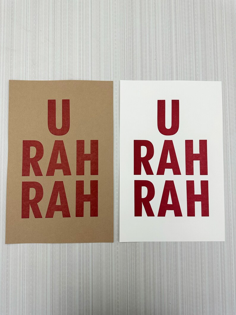 U Rah Rah Letterpress Poster: Wisconsin Badgers Football Art - Etsy