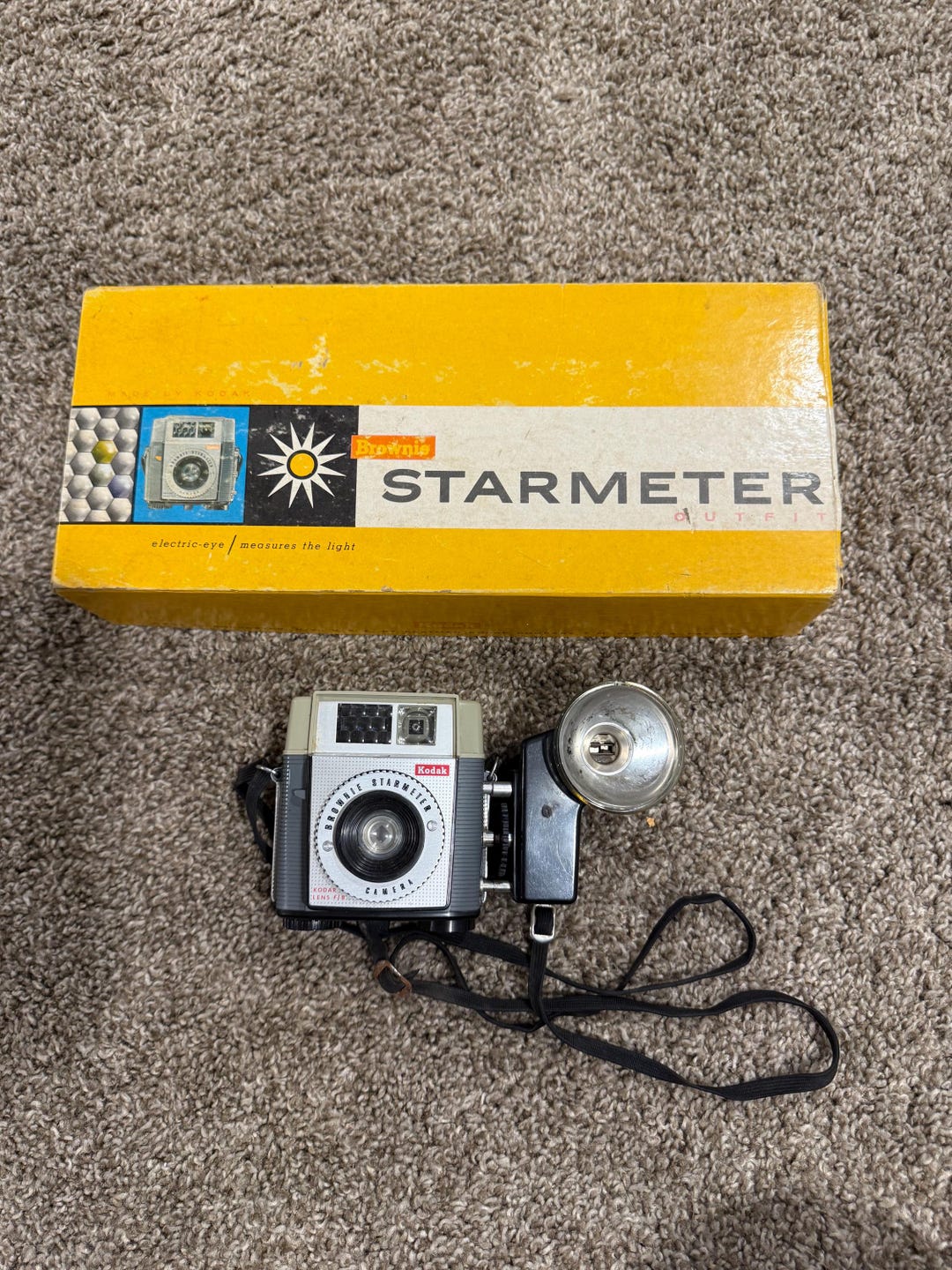 Kodak Brownie Starmeter Outfit Camera With Box and Flash - UNTESTED - Etsy