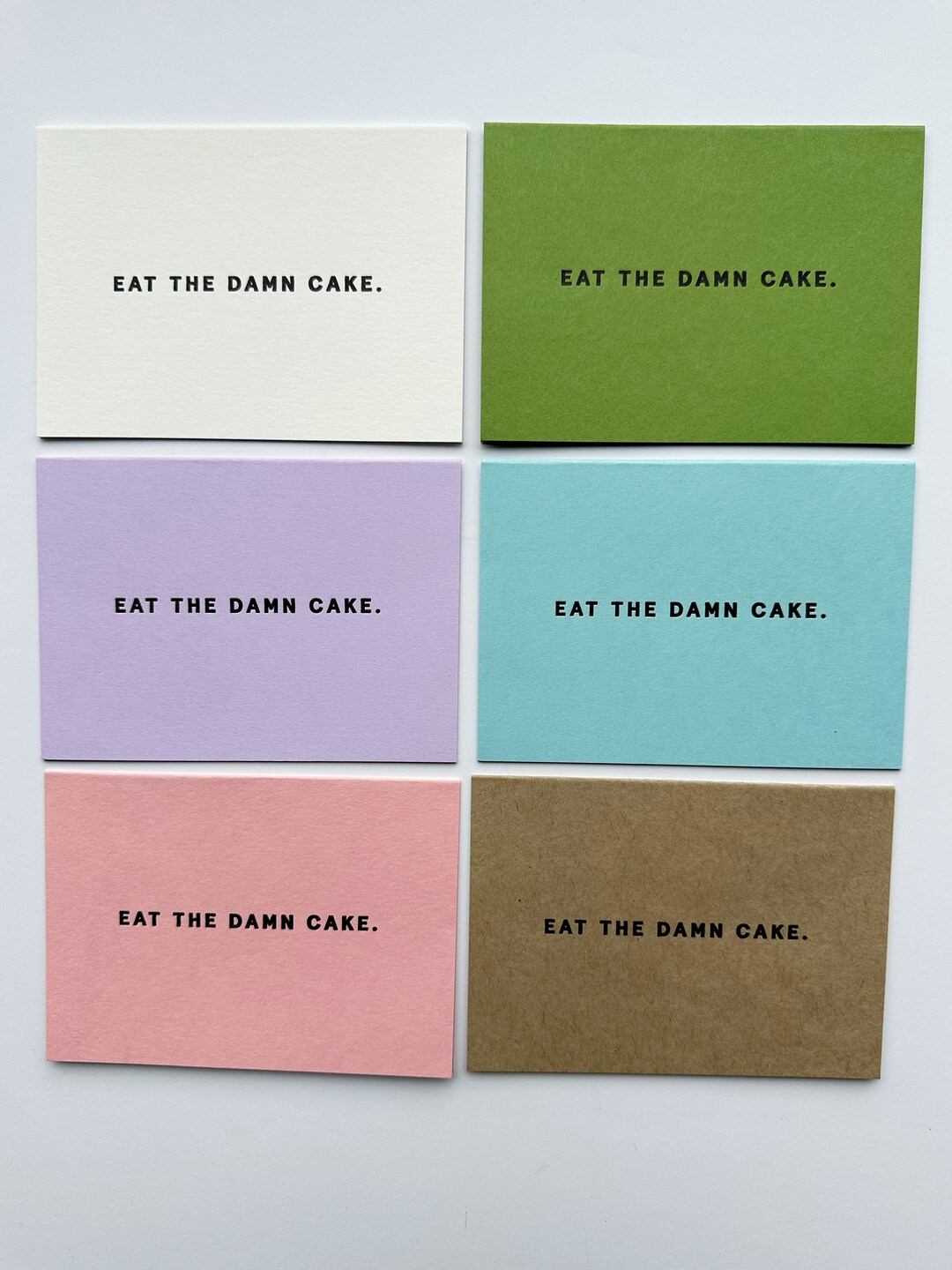 Eat the Damn Cake Letterpress Birthday Card - Etsy