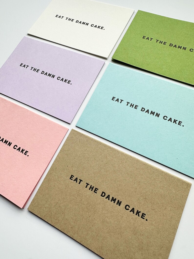 Eat the Damn Cake Letterpress Birthday Card - Etsy