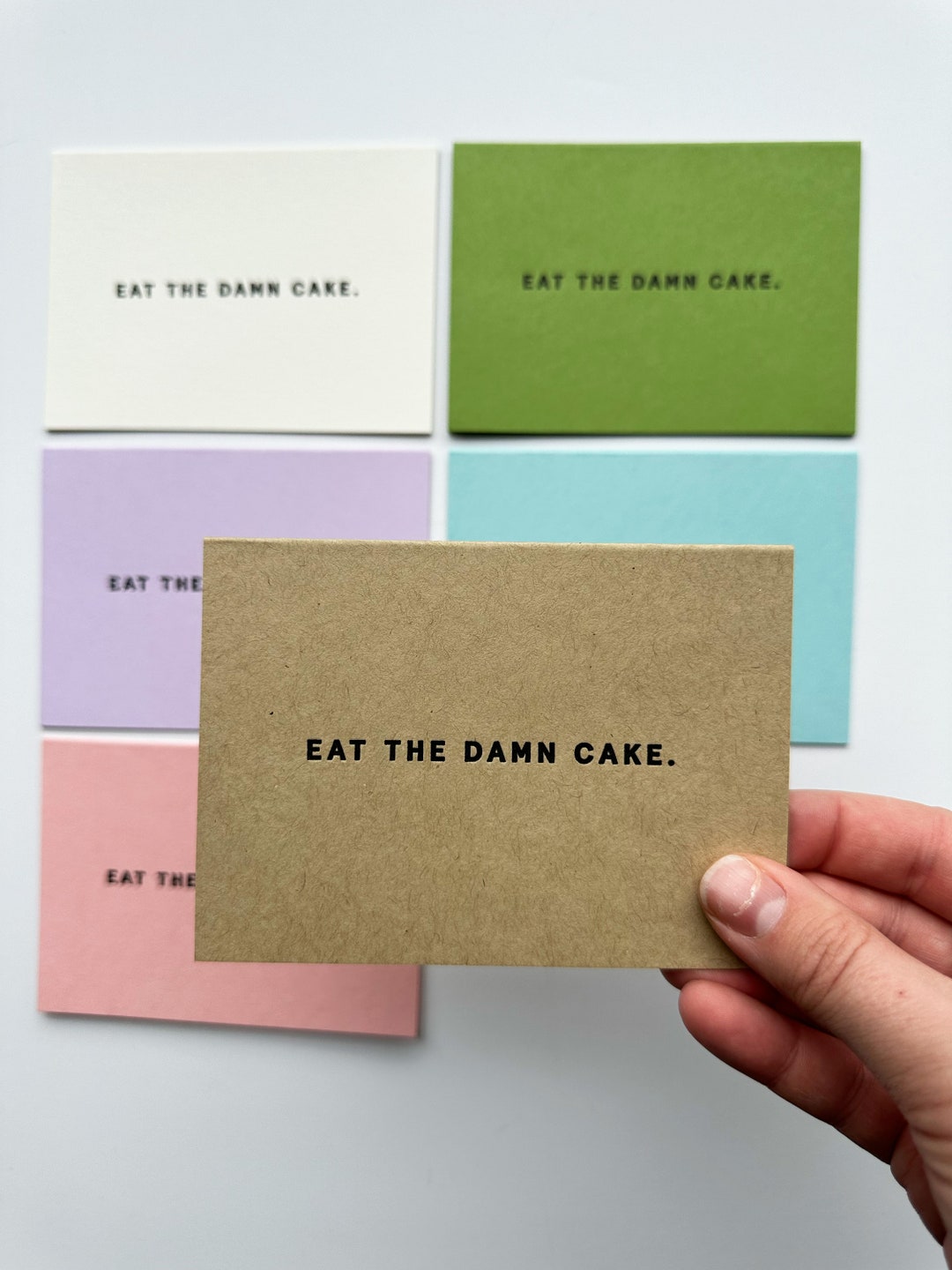 Eat the Damn Cake Letterpress Birthday Card: Funny A1 Card - Etsy