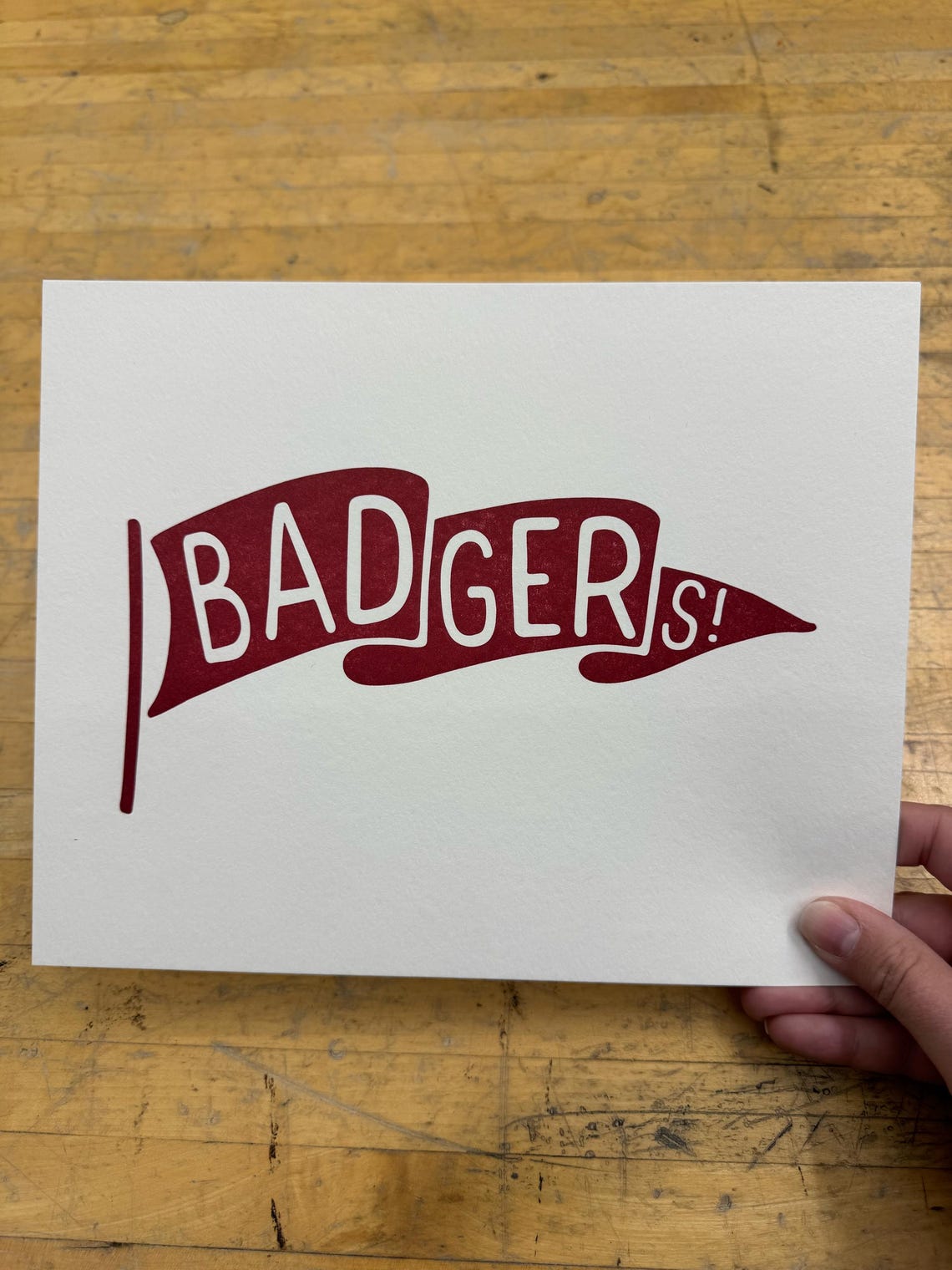 Wisconsin Badgers Pennant Letterpress Poster: Game Day Art - Etsy