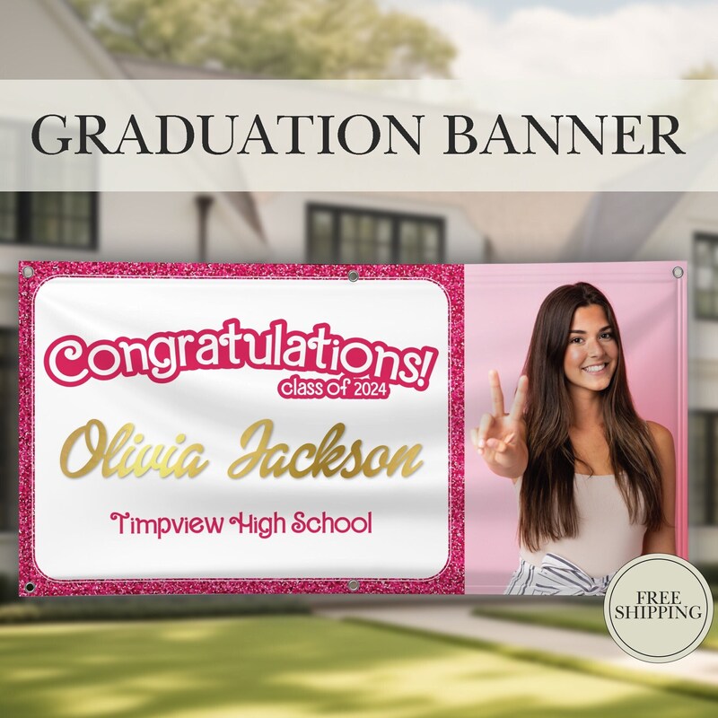 Pink Class of 2024 Banner - Etsy
