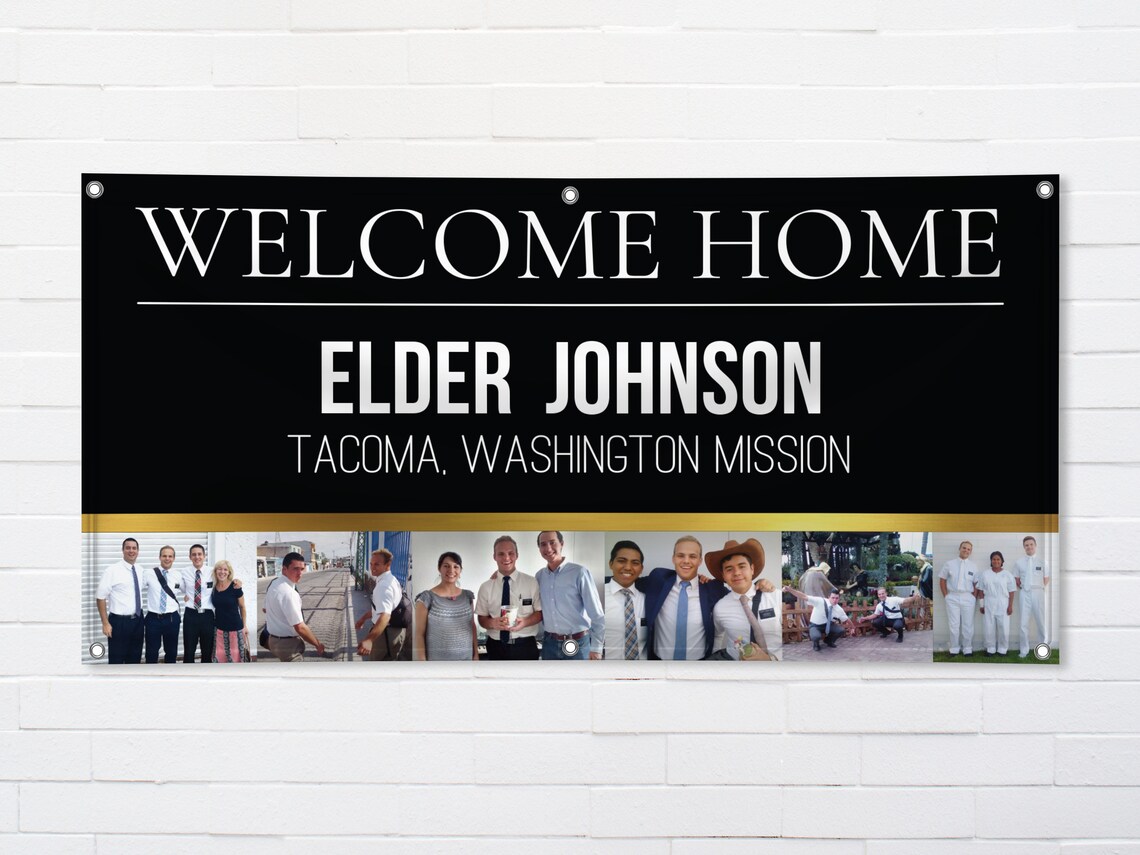 Welcome Home Missionary Banner Sign With Custom Photos - Etsy