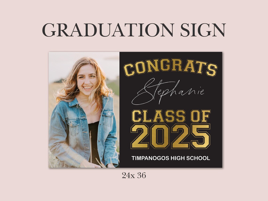 Custom Graduation Yard Sign With Photo, Class of 2025 With Picture for ...