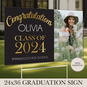 Custom Graduation Yard Sign With Photo, Class of 2024 With Picture for ...