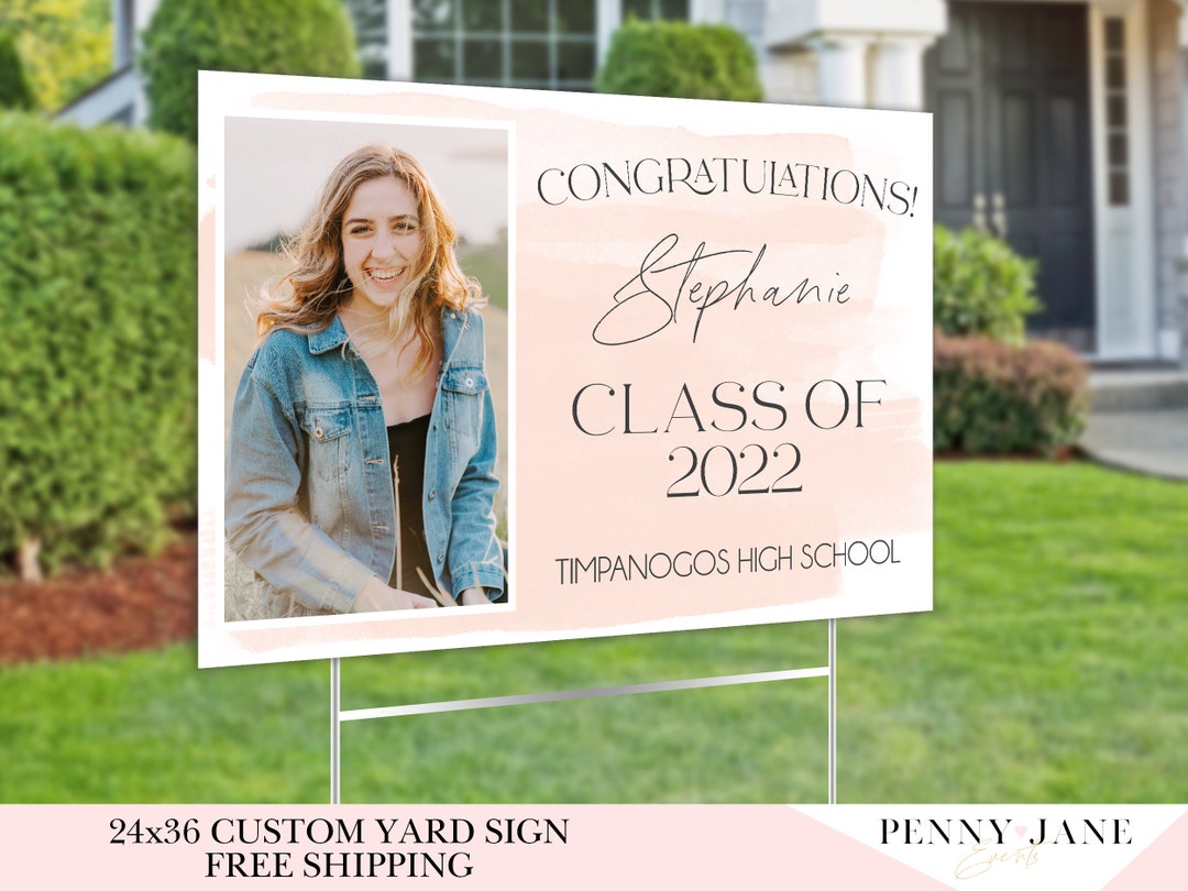 Elegant Custom Graduation Sign Class of 2022 With Photo - Etsy