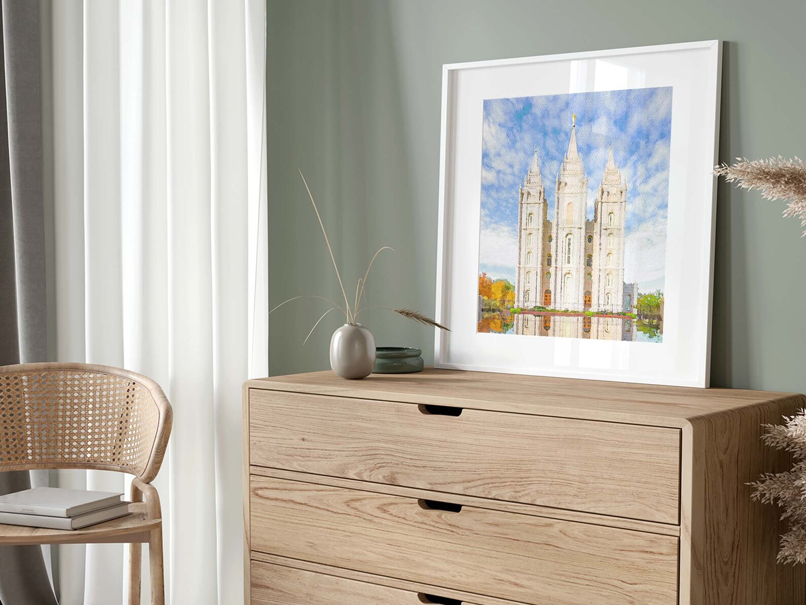Colorful Salt Lake City Temple Watercolor Print, Photograph Art Print ...