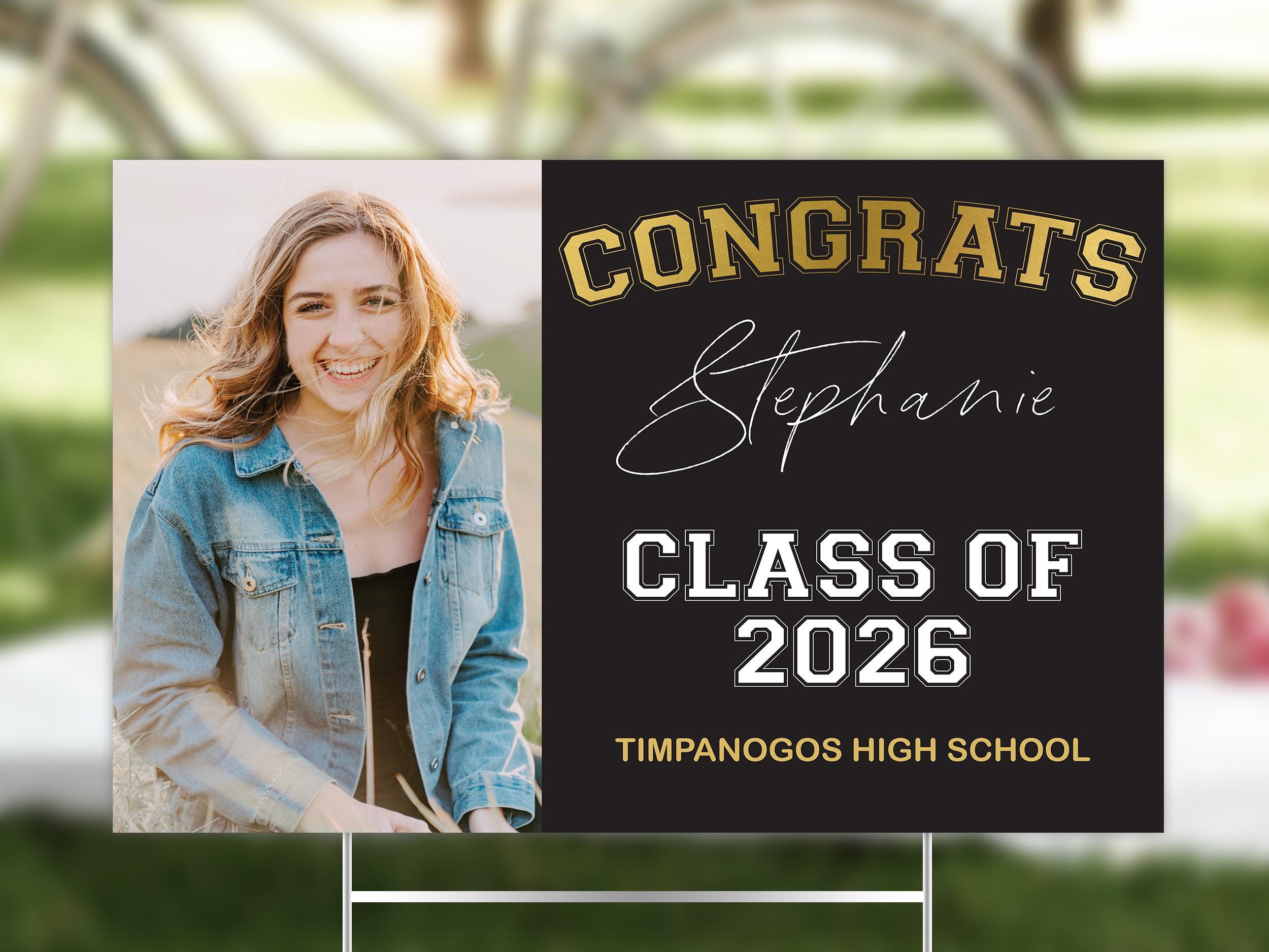 Custom Graduation Yard Sign With Photo, Class of 2026 With Picture for ...