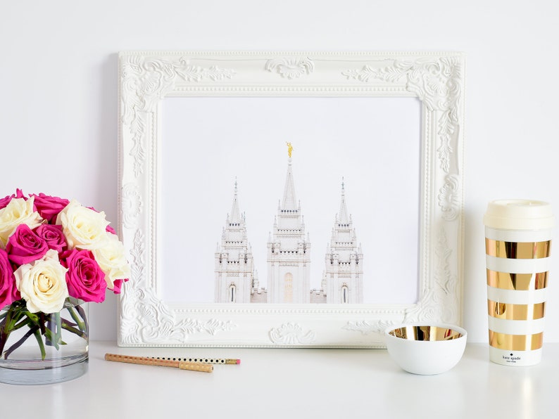 LDS Salt Lake City Temple Bright White Photograph Art Print | Etsy