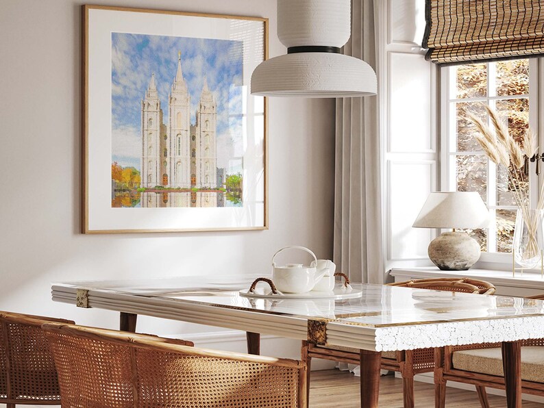 Colorful Salt Lake City Temple Watercolor Print Photograph - Etsy