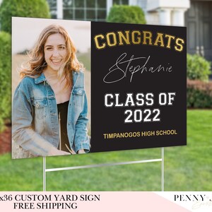 Custom Graduation Yard Sign Class of 2022 With Photo | Etsy