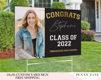 Custom Graduation Yard Sign Class of 2022 With Photo | Etsy