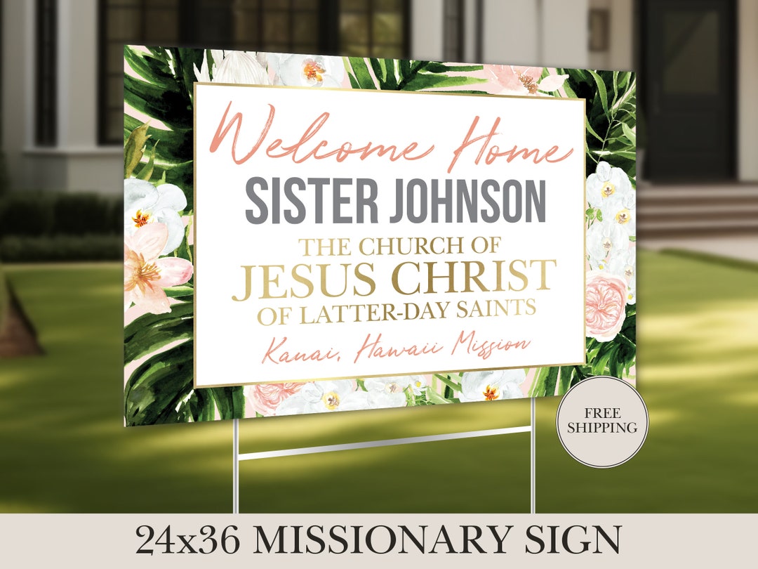 Custom Welcome Home Sister Missionary Badge Sign 24" X 36" in Size for ...