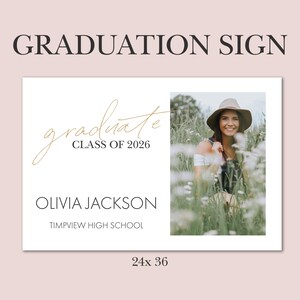 Custom Graduation Yard Sign Class of 2026 With Picture for High School ...