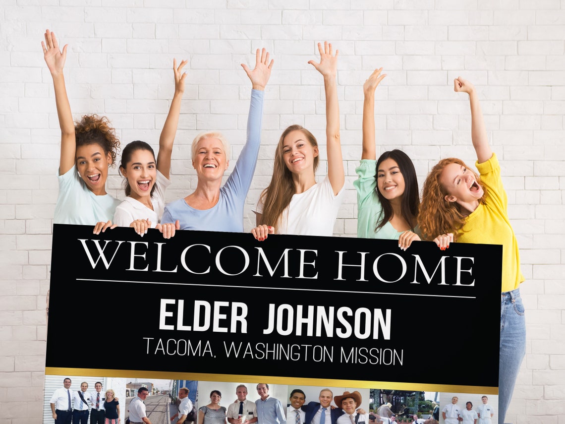 Welcome Home Missionary Banner Sign with Custom Photos | Etsy