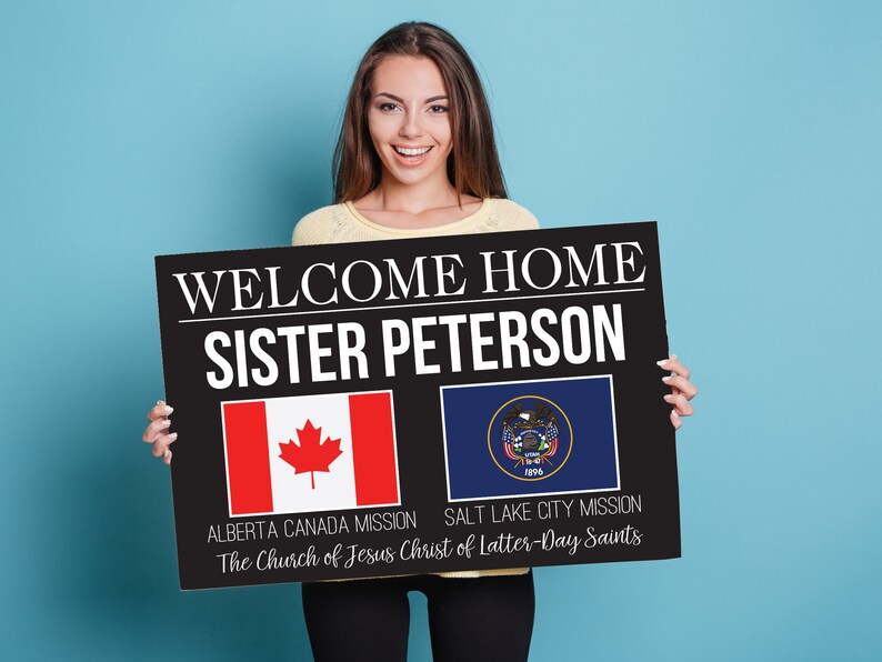 Custom Welcome Home Missionary 2 Mission Sign 24 x | Etsy