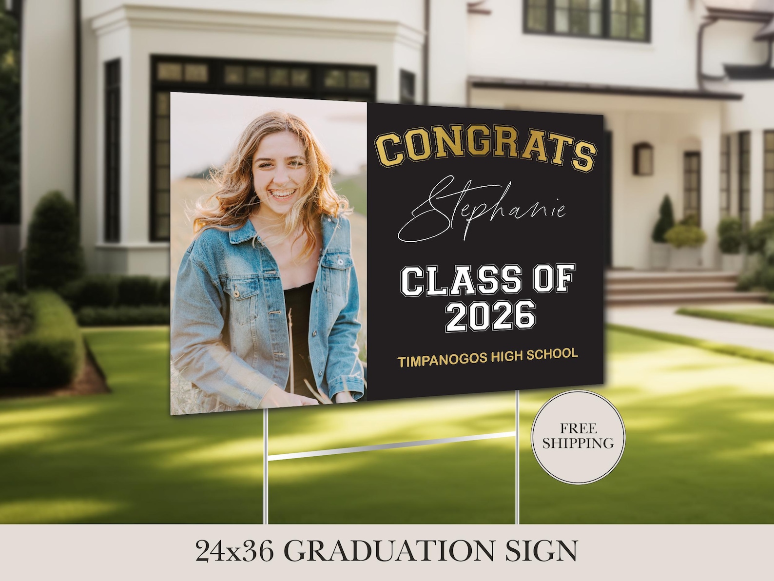 Custom Graduation Yard Sign With Photo, Class of 2026 With Picture for ...
