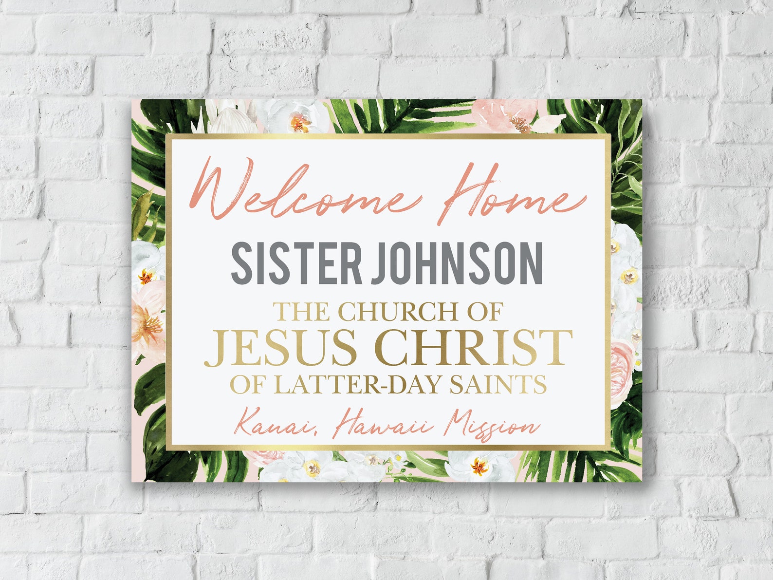 Custom Welcome Home Sister Missionary Badge Sign 24 X - Etsy
