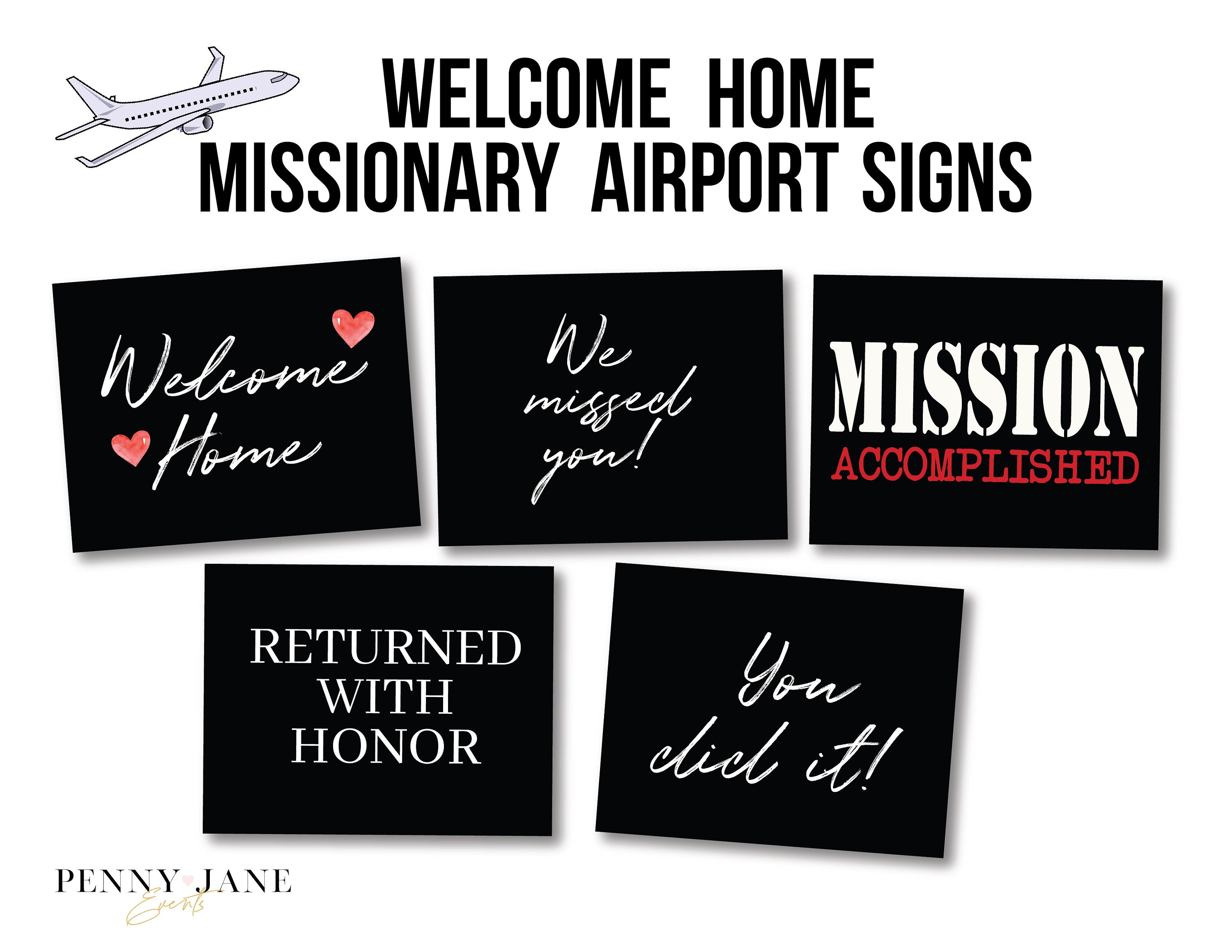 Welcome Home Airport Signs