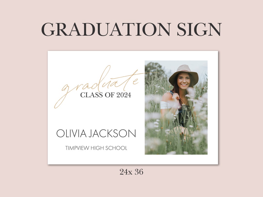 Custom Graduation Yard Sign Class of 2024 With Picture for High School ...