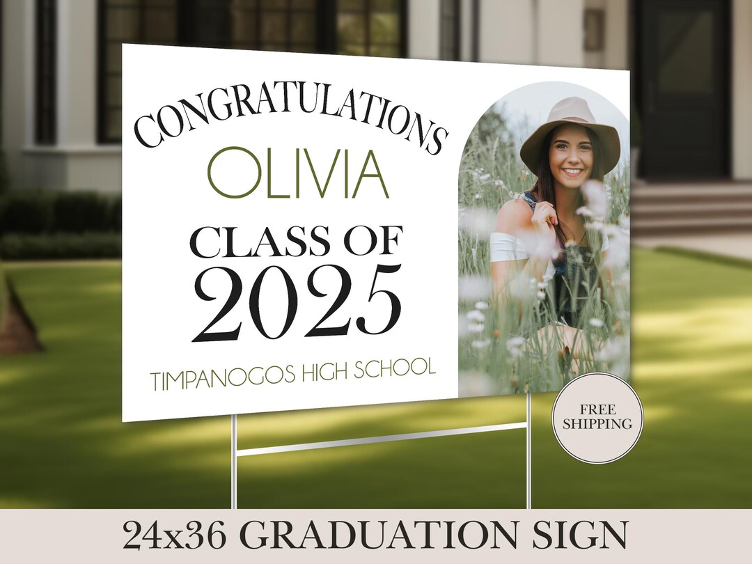 Custom Graduation Yard Sign With Photo, Class of 2025 With Picture for ...