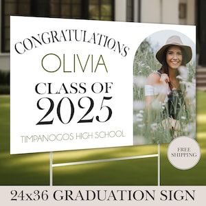 Custom Graduation Yard Sign With Photo, Class of 2025 With Picture for ...