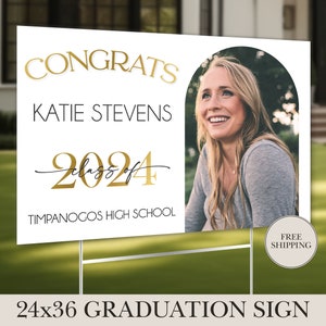Custom Graduation Yard Sign With Photo, Class of 2024 With Picture for ...