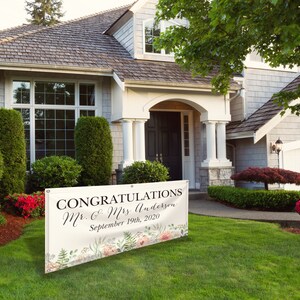 Personalized Drive-by Wedding Banner Pink Outdoor Vinyl - Etsy