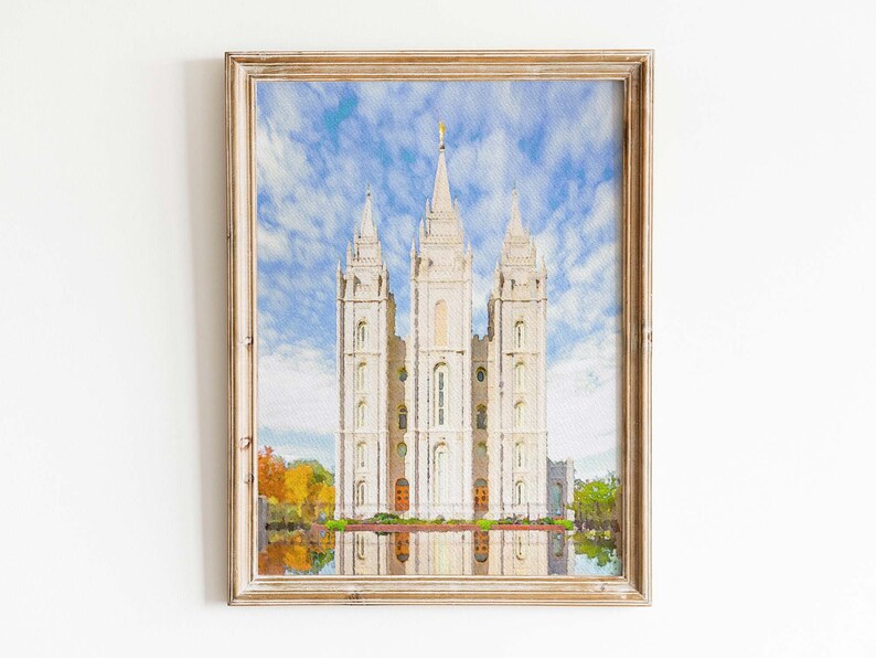 Colorful Salt Lake City Temple Watercolor Print Photograph - Etsy