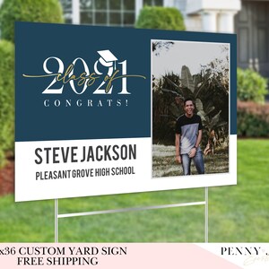 Custom Graduation Yard Sign Class of 2021 with Photo | Etsy